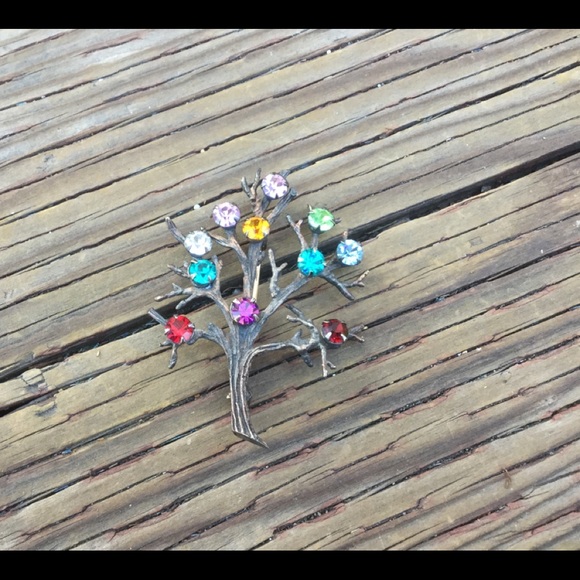Jewelry | Vintage Sterling Silver Rhinestone Tree Brooch Pin | Poshmark
